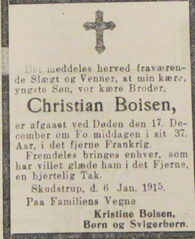 Boysen, Christian (1878-1914) | Den Store Krig 1914-1918