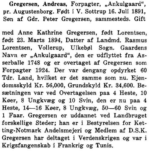 Gregersen, Andreas (1891-1949) | Den Store Krig 1914-1918