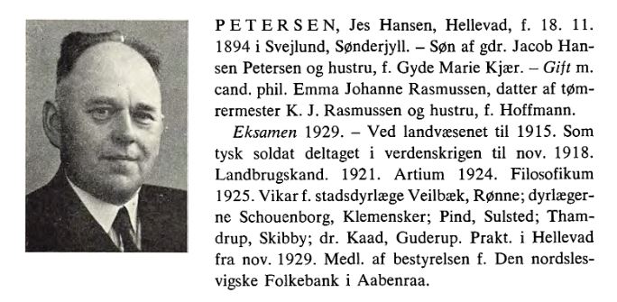 Petersen, Jes Hansen (1894-1974) | Den Store Krig 1914-1918