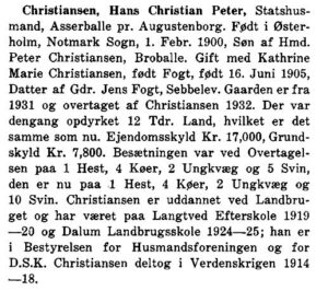 Christiansen, Hans Christian Peter (1900-1971) | Den Store Krig 1914-1918