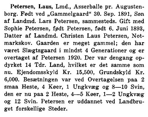 Petersen, Laus (1891-1955) | Den Store Krig 1914-1918