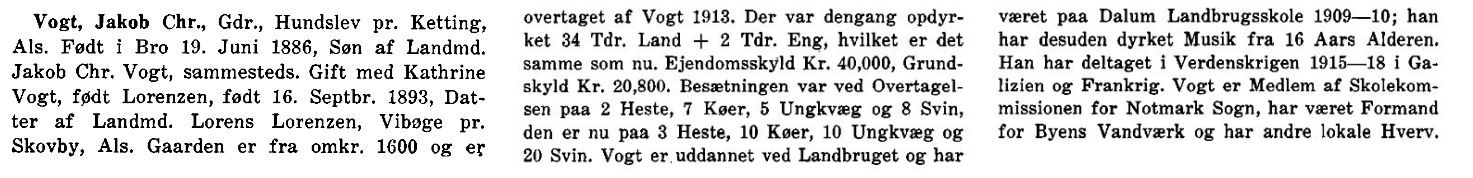 Vogt, Jacob Christian (1886-1956) | Den Store Krig 1914-1918