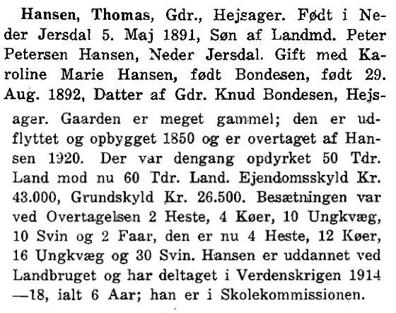 Hansen, Thomas (1891-1968) | Den Store Krig 1914-1918