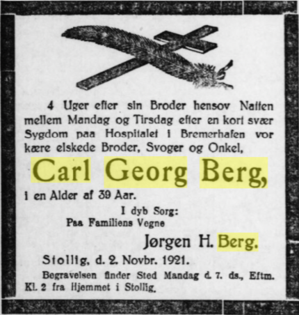 Berg, Carl Georg (1882-1921) | Den Store Krig 1914-1918