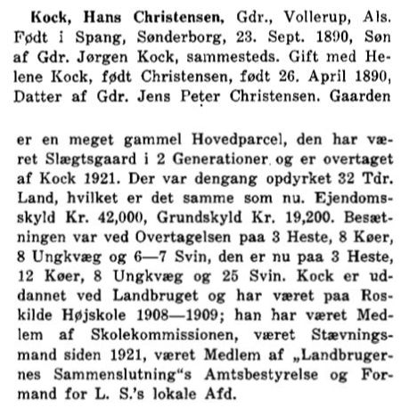 Kock, Hans Christensen (1890-1974) | Den Store Krig 1914-1918