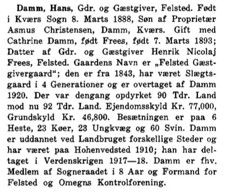 Damm, Hans (1888-1980) | Den Store Krig 1914-1918